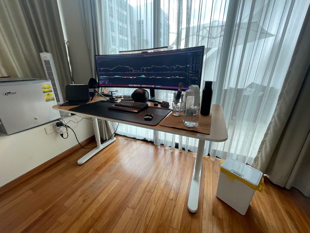 Ikea Bekant 160x80cm Oak Veneer/White, Furniture & Home Living ...