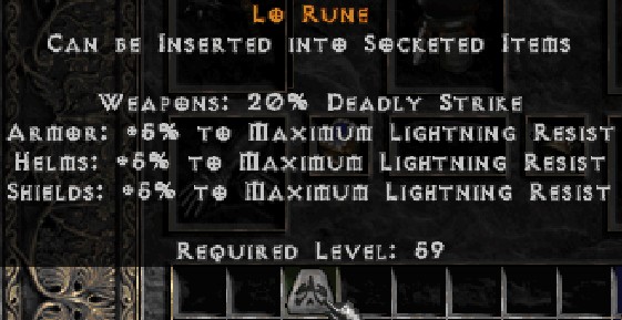 Lo rune diablo 2 resurrected d2r, Video Gaming, Gaming Accessories, In ...