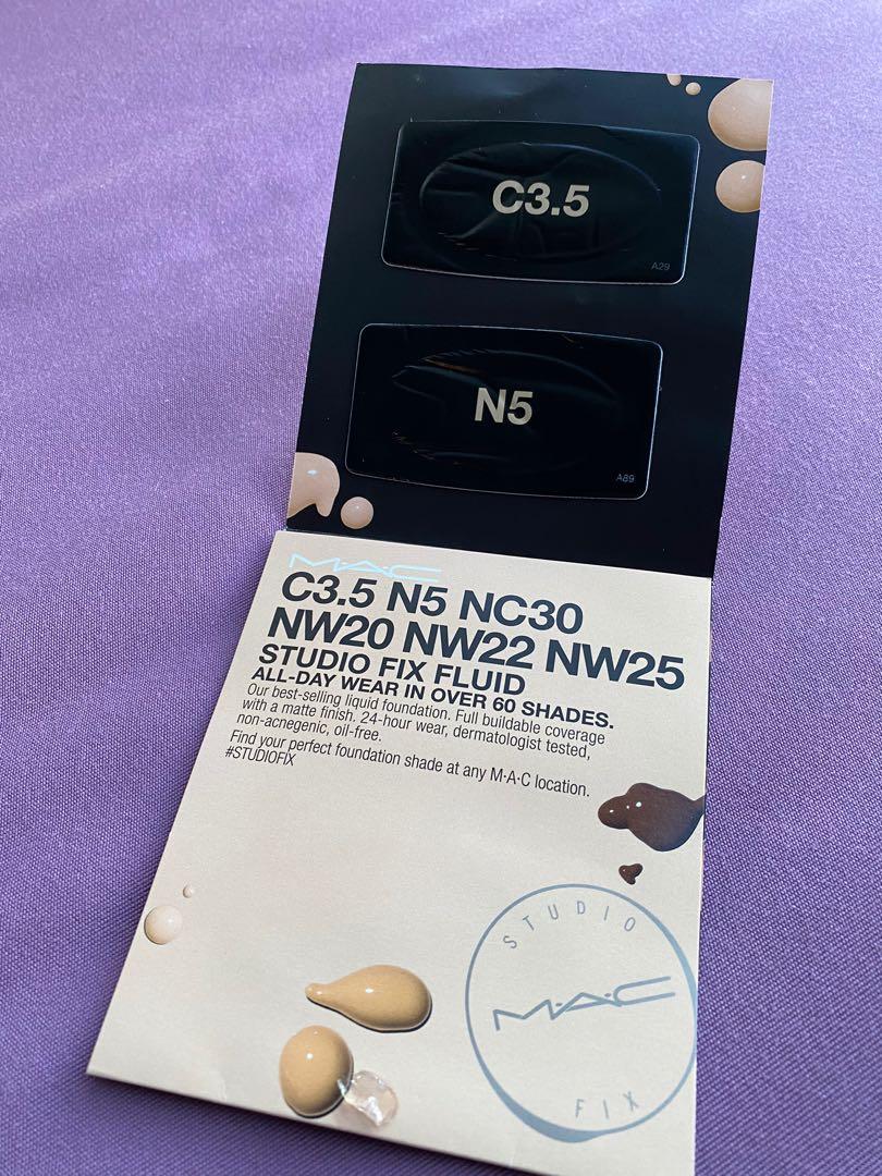 Mac Studio Fix Liquid Foundation Sample Card, Beauty & Personal Care ...