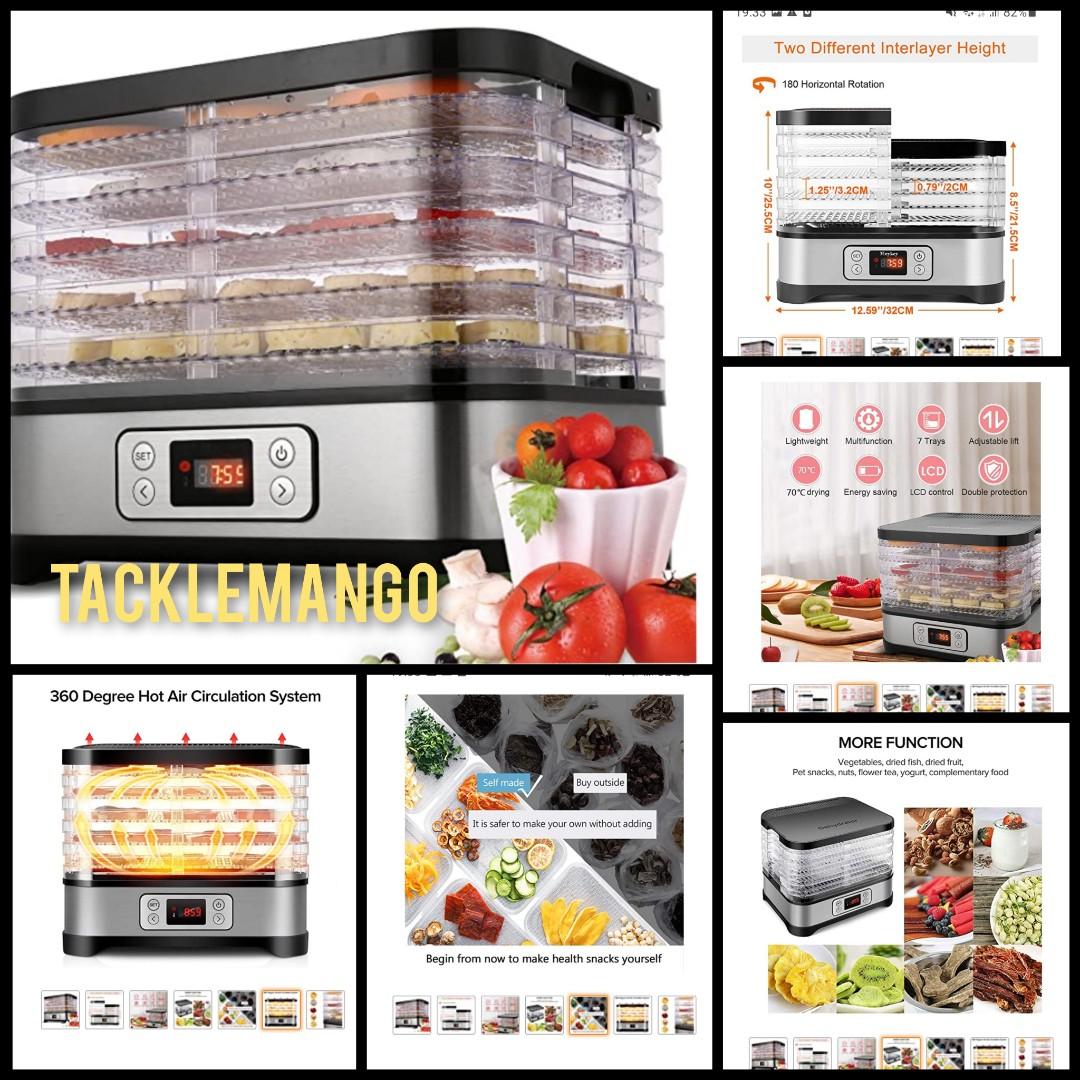 Meykey Food Dehydrator with Temperature Controller, Fruit-Meat Dryer, 5 ...