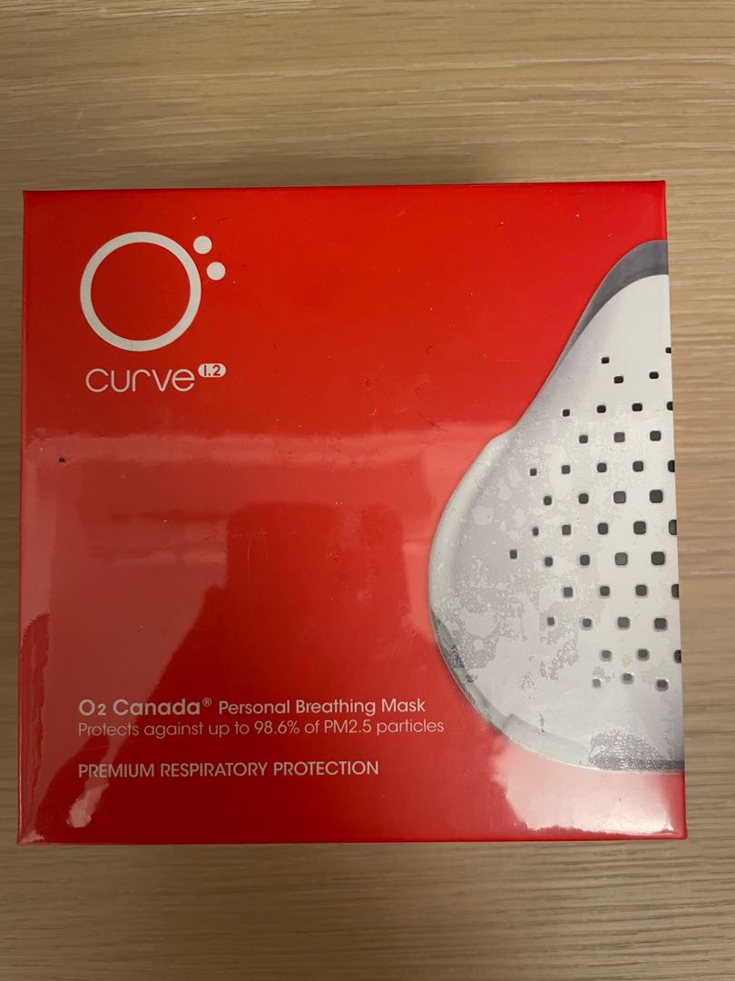 O2 Canada curve mask 1.2 + Filters (5 pieces), 健康及營養食用品, 口罩、面罩 - Carousell