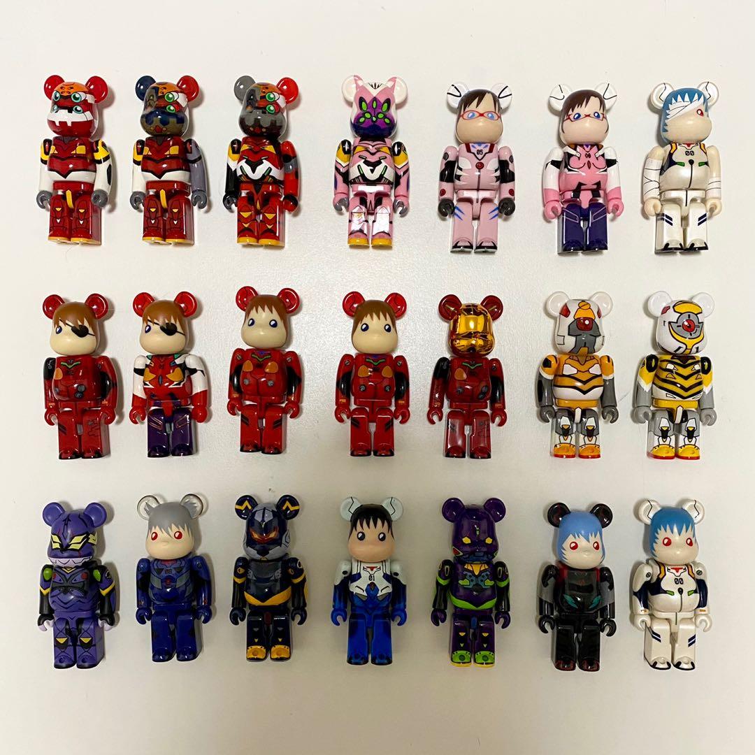 已開 無盒 無卡 BEARBRICK 新世紀福音戰士 EVA 100% Set 全21款 Medicom Vag Bea@rbrick 明日香 碇真嗣 綾波零 真希波 初號機 零號機 二號機 ...
