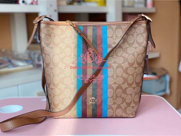 Original coach sling monogram canvas Dempsey with strip, Luxury, Bags ...