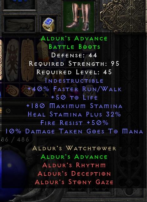Perfect 50res Aldurs Set Boots: Diablo 2 Resurrected, Video Gaming ...