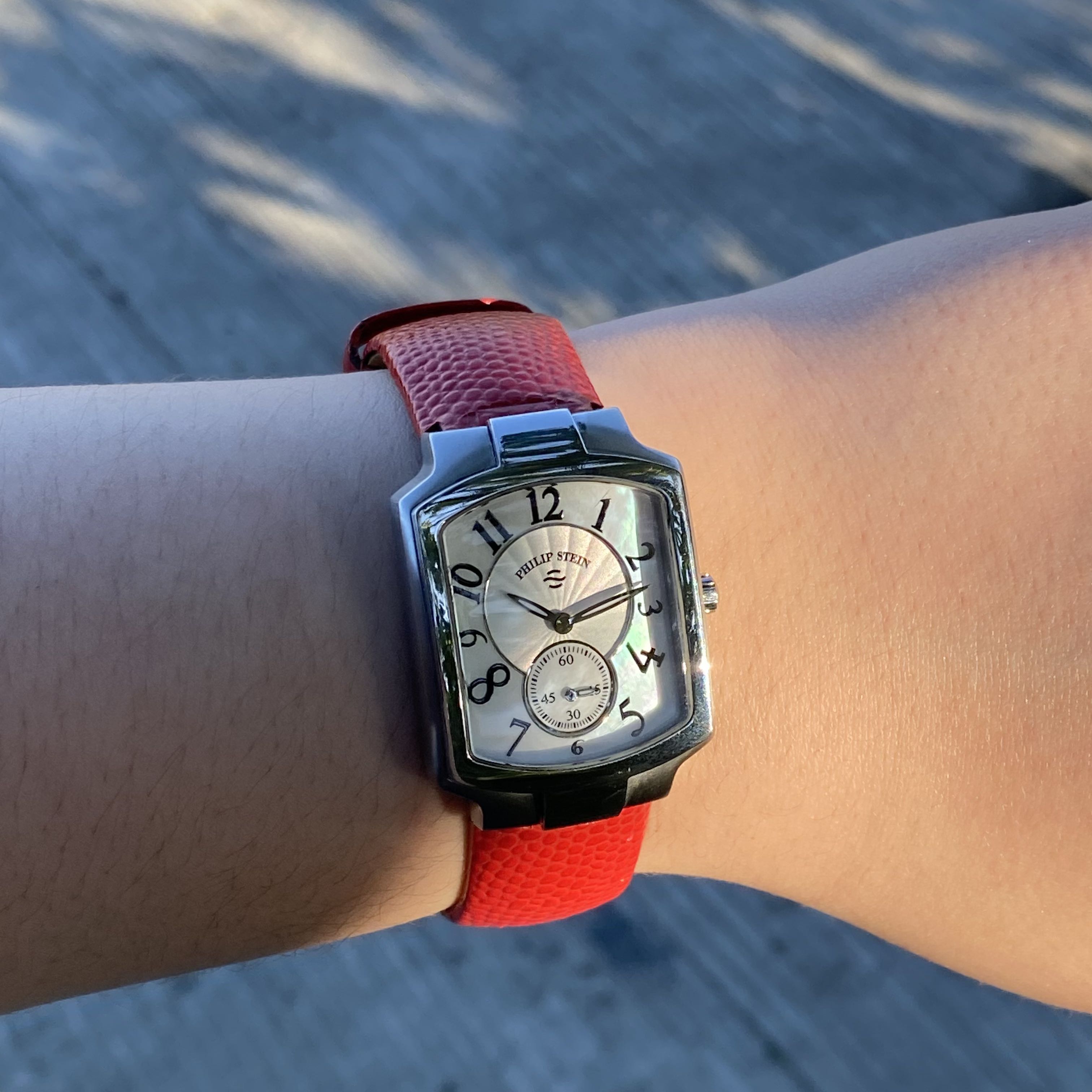 Philip Stein Signature Classic Square MOP Dial, Women's Fashion ...