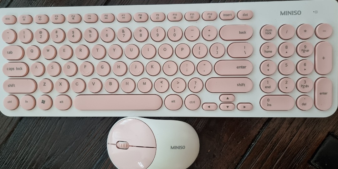 Pink pretty keyboard with wireless mouse, Computers & Tech, Parts ...