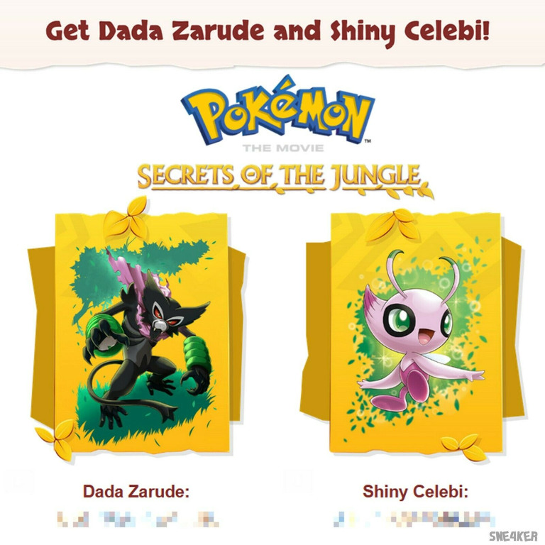 Pokemon Dada Zarude & Shiny Celebi Codes for Pokemon Sword/Shield ...