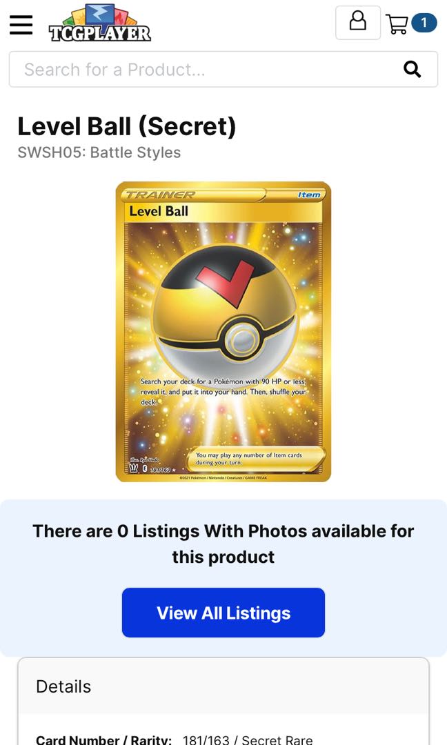 Pokémon level ball secret rare, Hobbies & Toys, Memorabilia ...