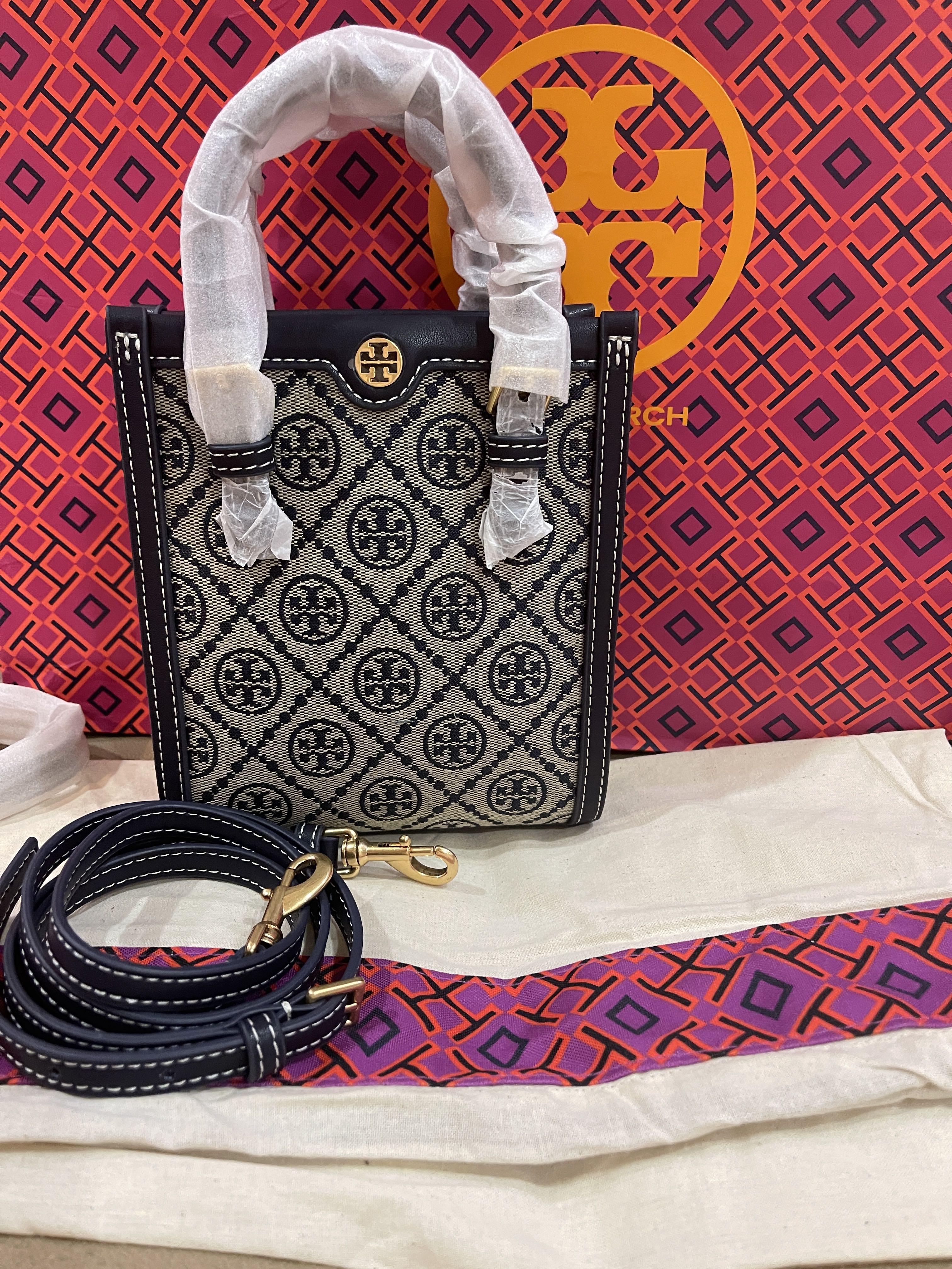 Ready Stock authentic Tory Burch T monogram 87146 jacquard mini totes ...