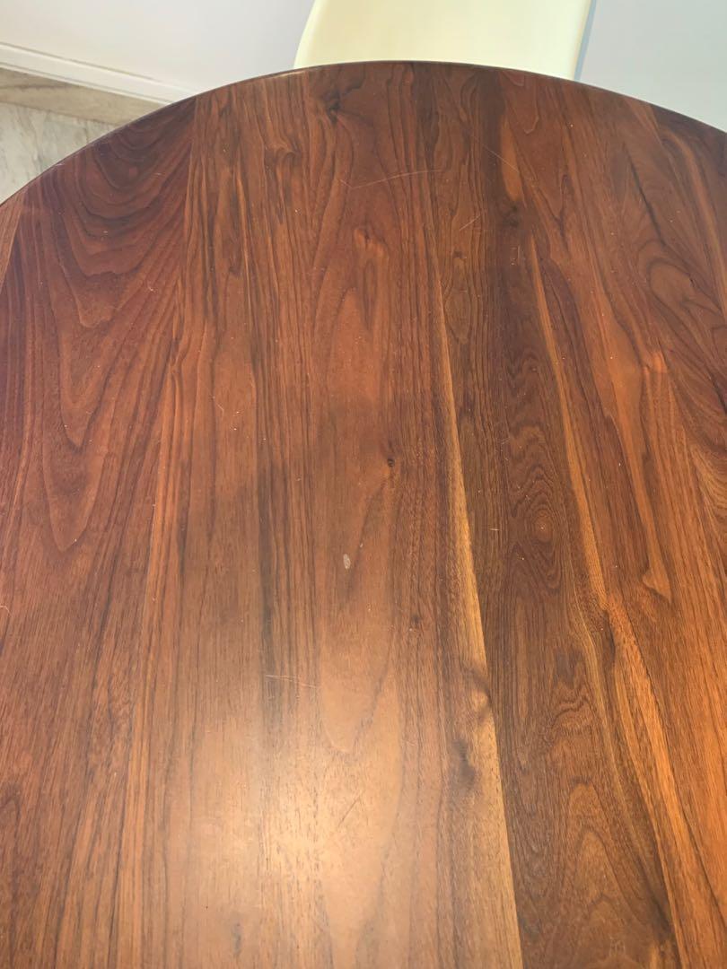 Round Dining Table Walnut 120cm, Furniture & Home Living, Furniture ...