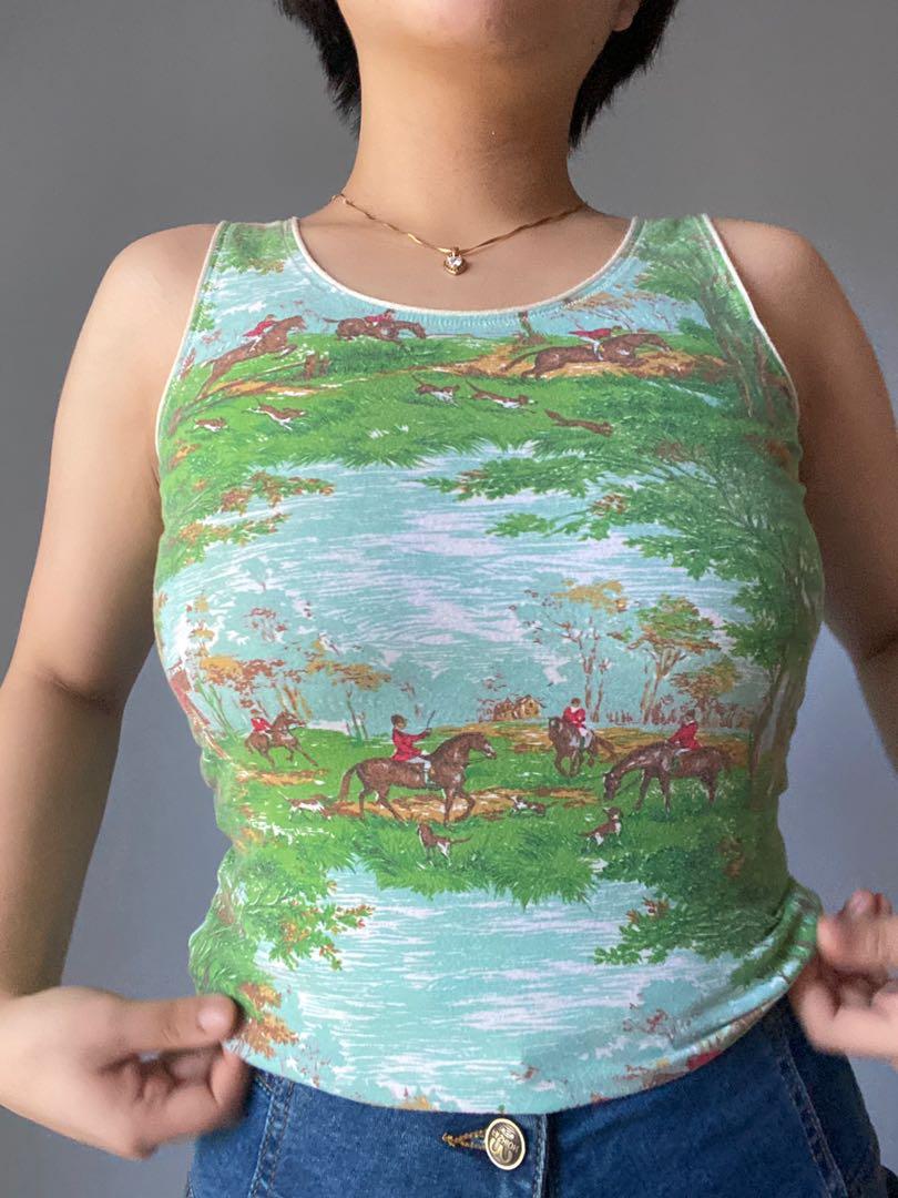 SCENERY TANK TOP || Y2k VINTAGE FAIRYCORE COTTAGECORE FLORAL DAINTY ...