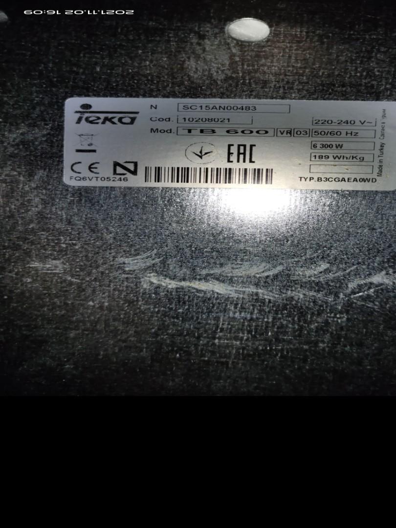 Teka build in vitro ceramic hob, TV & Home Appliances, Kitchen ...