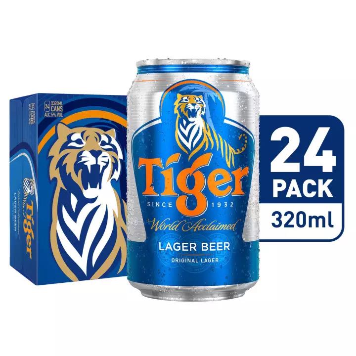 Tiger 24 cans 320ml CNY PACK, Food & Drinks, Alcoholic Beverages on ...