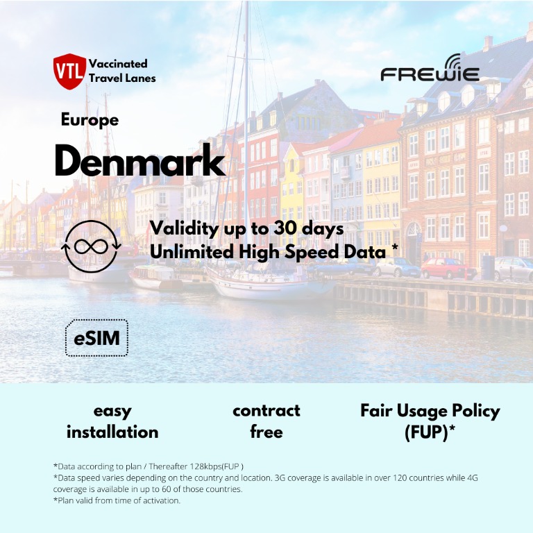 Unlimited* Denmark eSIM Data Roaming (*FUP), Mobile Phones & Gadgets ...