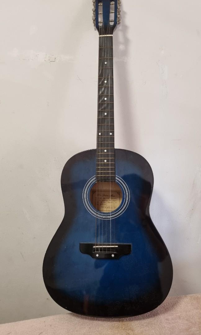 Vintage blue guitar, Hobbies & Toys, Music & Media, Musical Instruments ...