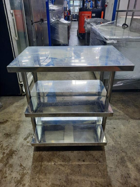 WORKTABLE 3 TIER FILLER TABLE STAINLESS STEEL USED, Furniture & Home ...
