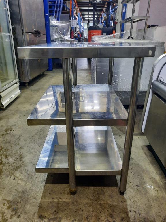 WORKTABLE 3 TIER FILLER TABLE STAINLESS STEEL USED, Furniture & Home ...