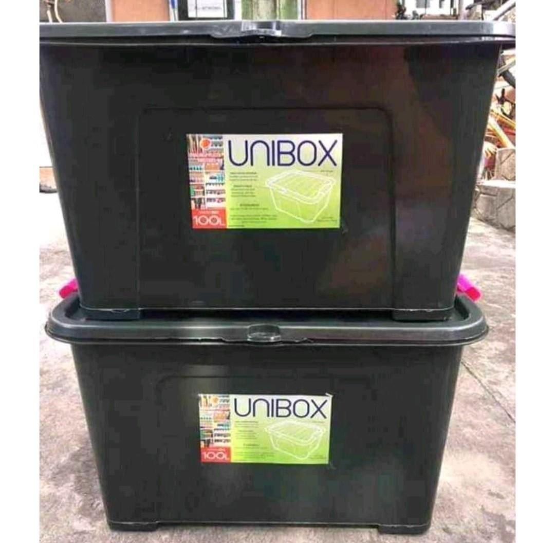 100L Unibox Storage Box with Wheels, Furniture & Home Living, Home ...
