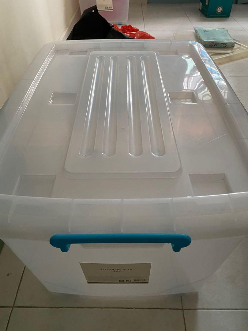 120L plastic storage box X 2 pieces, Furniture & Home Living, Home ...