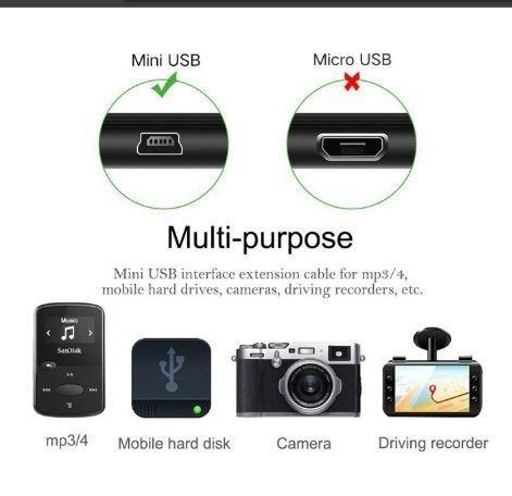 1.8m USB MALE to Mini USB MALE Cable 5 Pin B for MP3 MP4 Player Camera ...