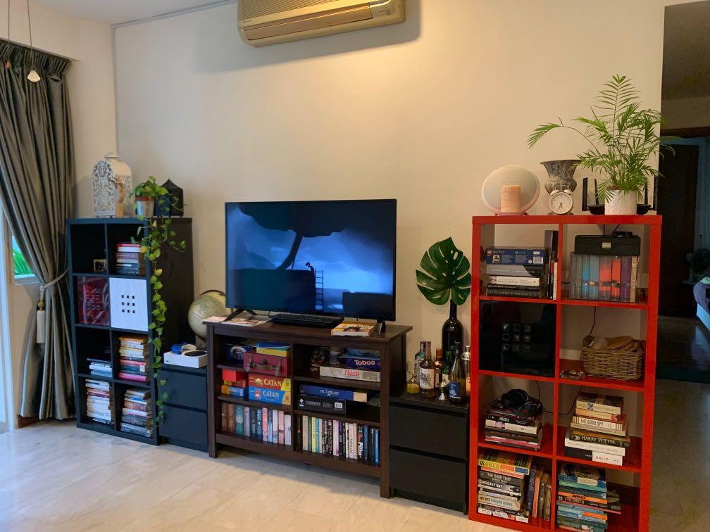 Ikea Kallax (Red) Shelf/ shelving unit / alcohol or wine cabinet / book ...