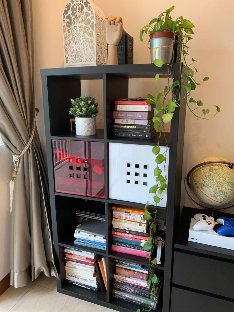 Ikea Kallax (Red) Shelf/ shelving unit / alcohol or wine cabinet / book ...