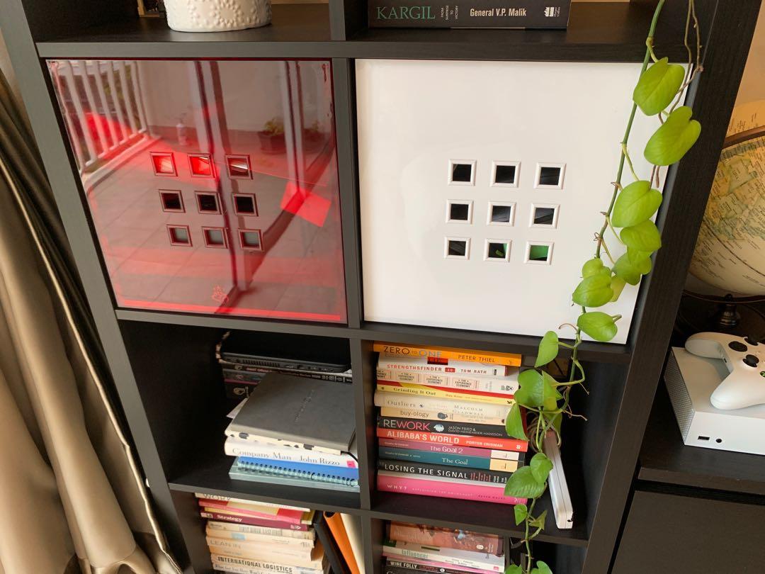 Ikea Kallax (Red) Shelf/ shelving unit / alcohol or wine cabinet / book ...