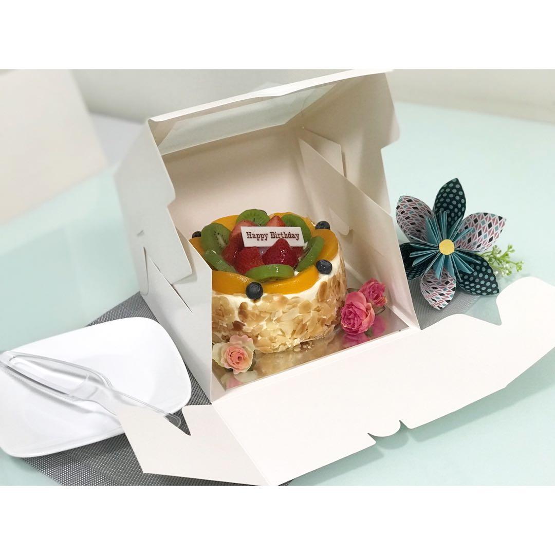 8 inch cake box ivory kraft with window display, Furniture & Home ...