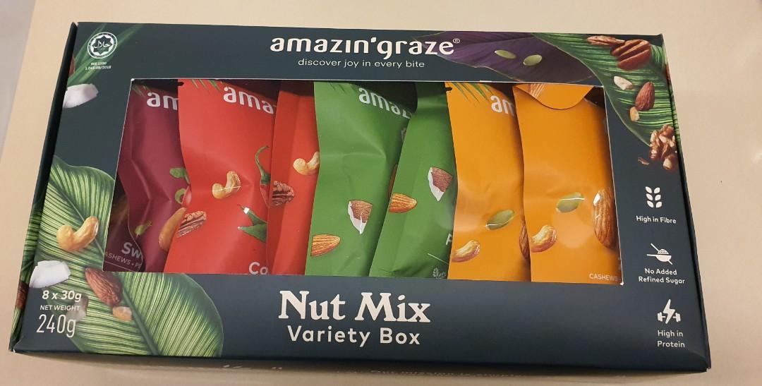 Amazin' Graze Nut Mix Variety Box, Health & Nutrition, Health ...