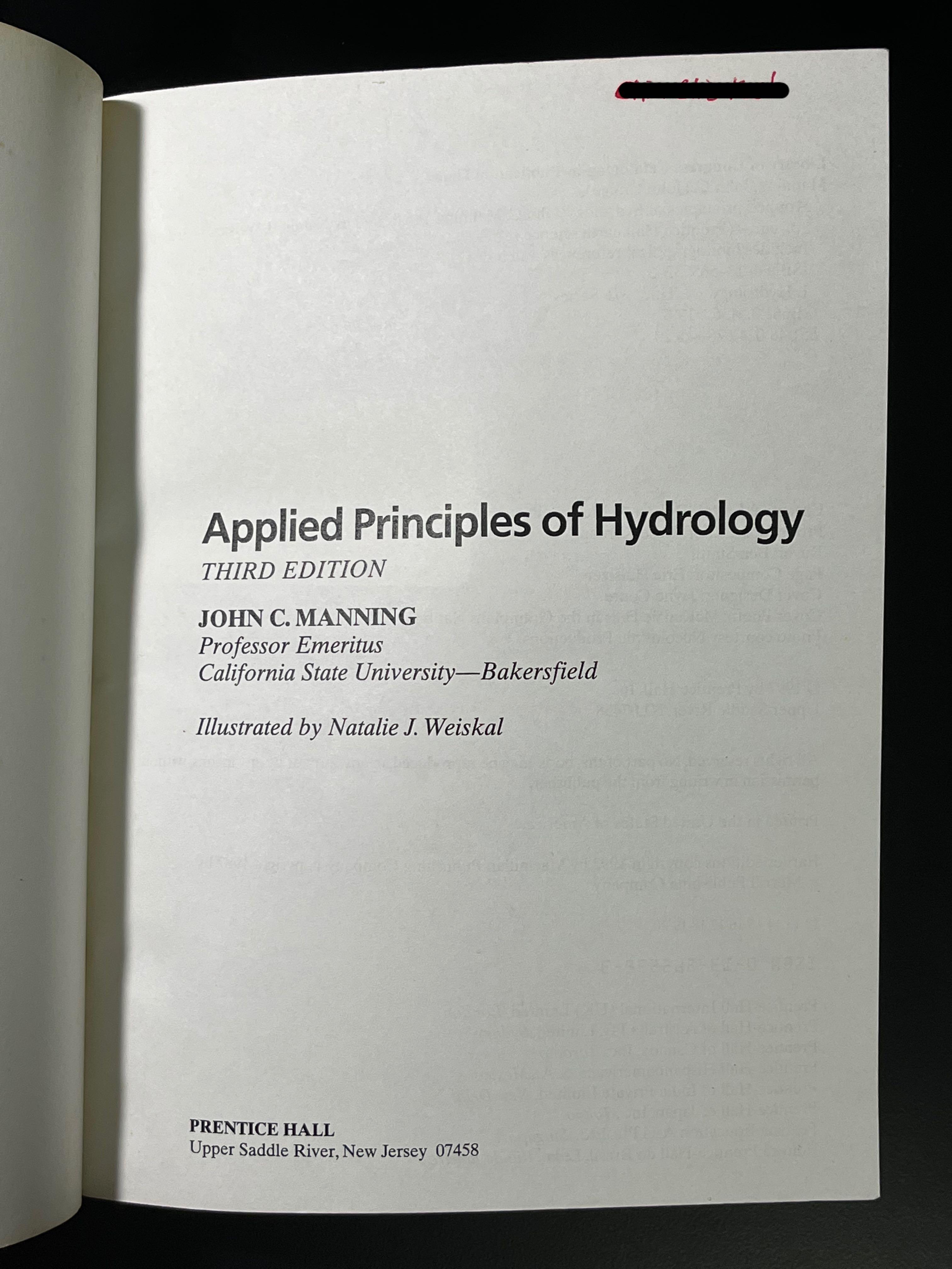Applied Principles of Hydrology, Hobbies & Toys, Books & Magazines ...