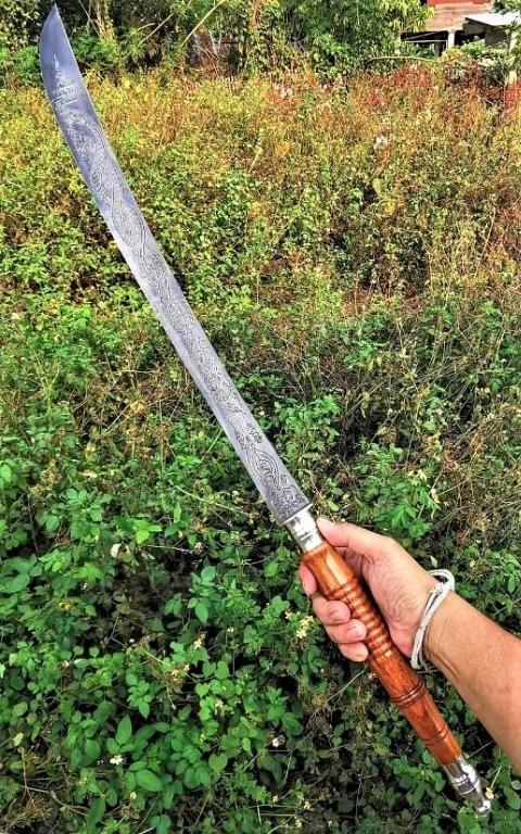 Aranyik Sword With Talay Nak Kiew Akarat (Phaya Nak Aka Naga) Brown ...