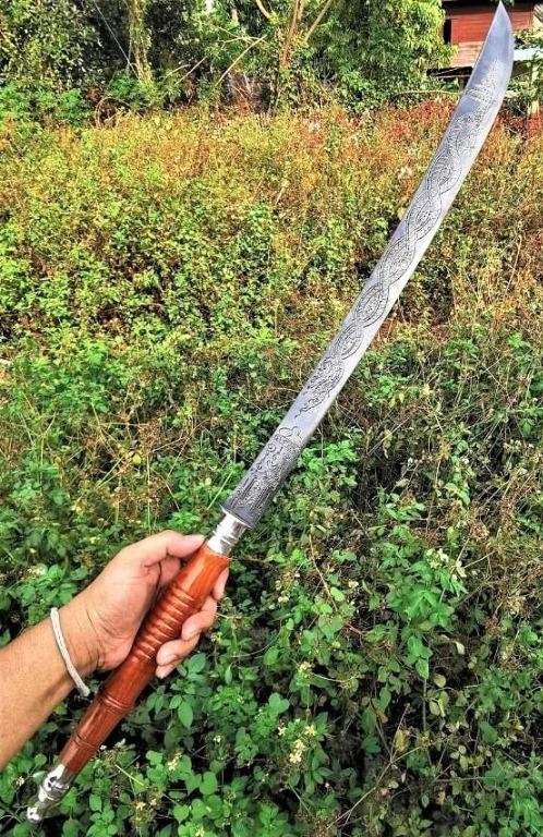 Aranyik Sword With Talay Nak Kiew Akarat (Phaya Nak Aka Naga) Brown ...