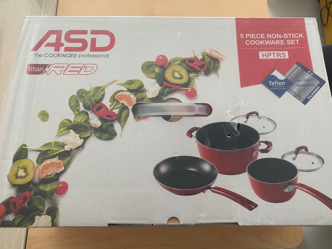 ASD 5 Piece Non-stick cookware set, Furniture & Home Living ...