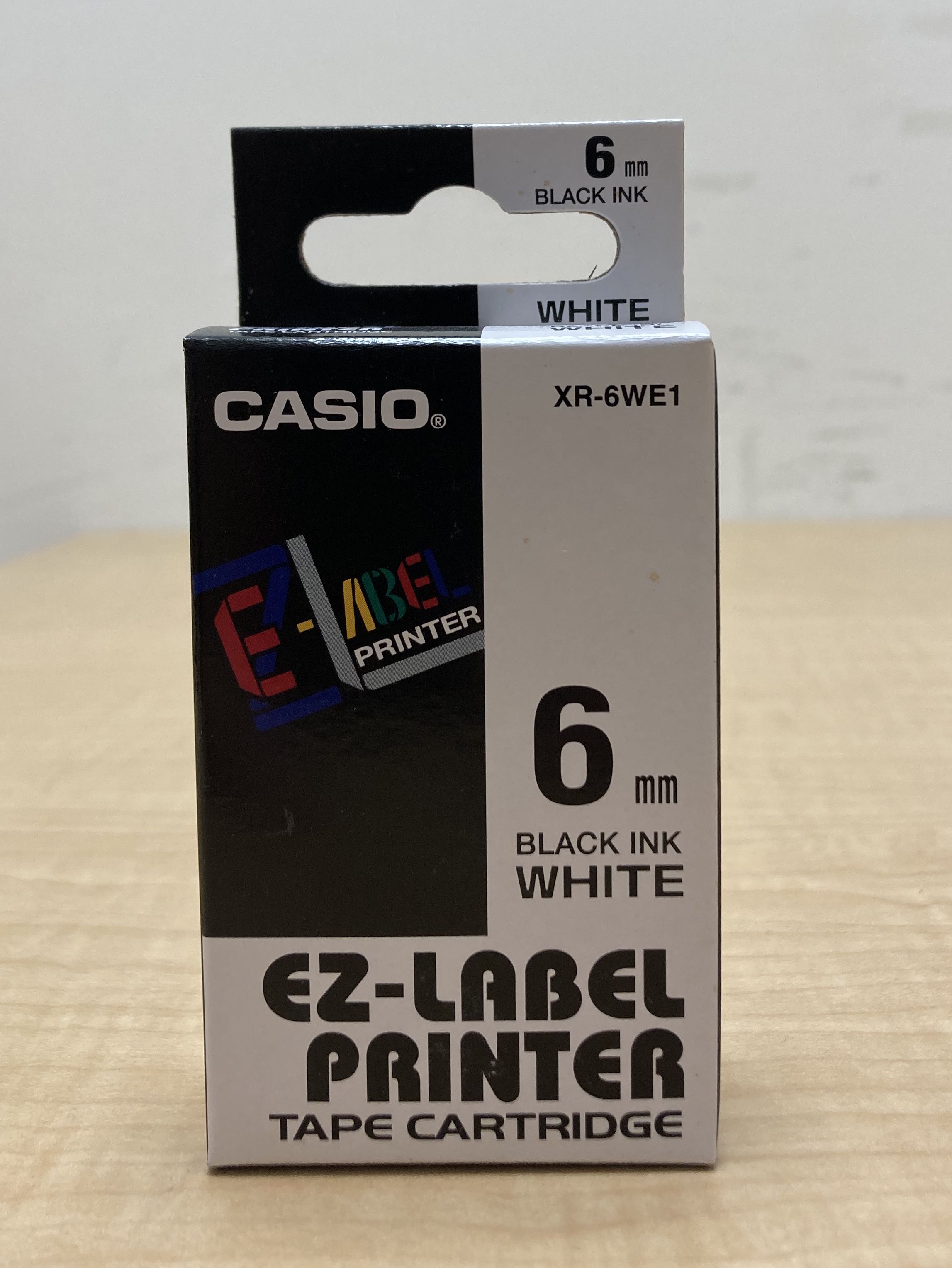 Casio EZ-label Printer Tape Cartridge Black on White 6mm, 12mm ...