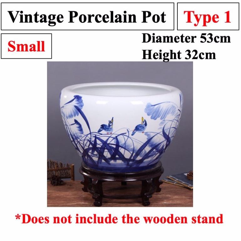 XL large porcelain Chinese oriental garden balcony fish bowl pot fish ...