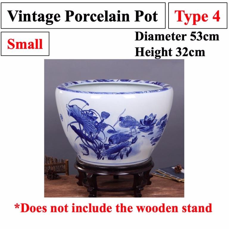 XL large porcelain Chinese oriental garden balcony fish bowl pot fish ...