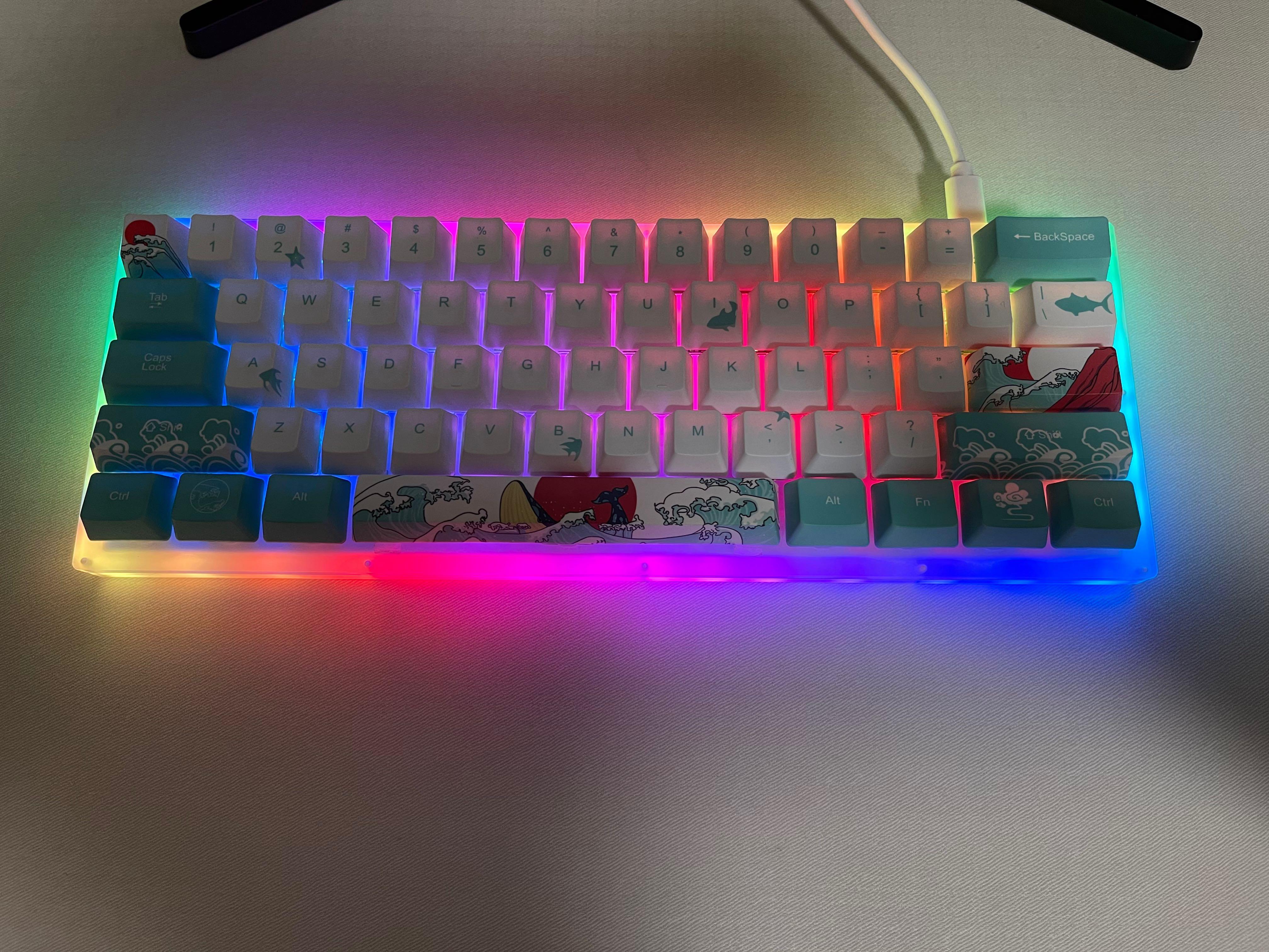Custom modded k61 mechanical keyboard with underglow, Computers & Tech ...