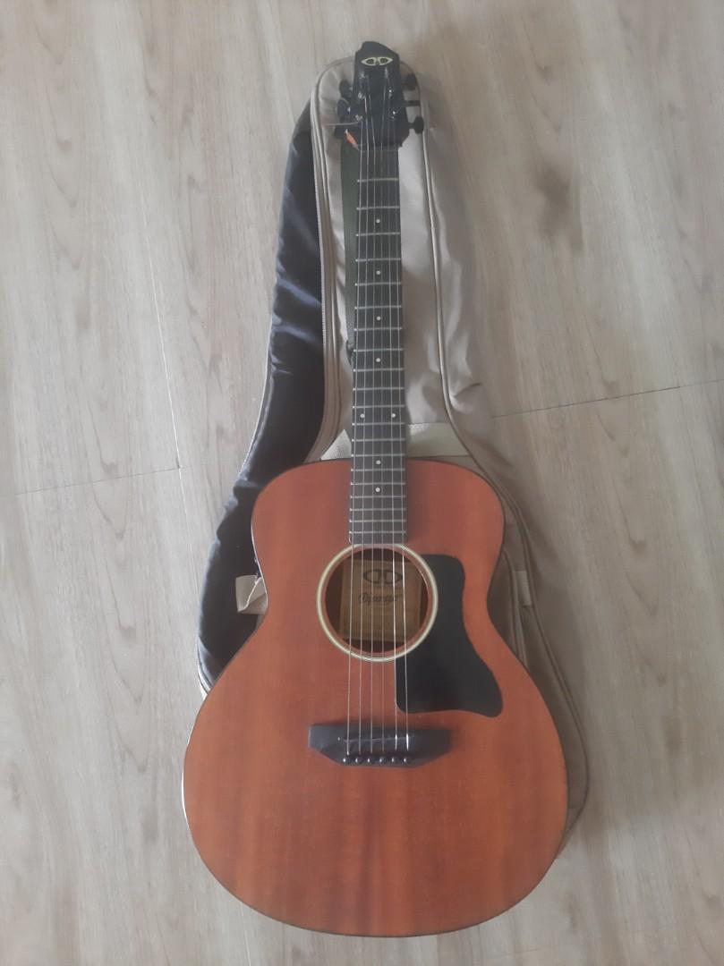 DND Django JR Acoustic Guitar w/ Preamp + Strap, Capo, Gigbag, Strings ...
