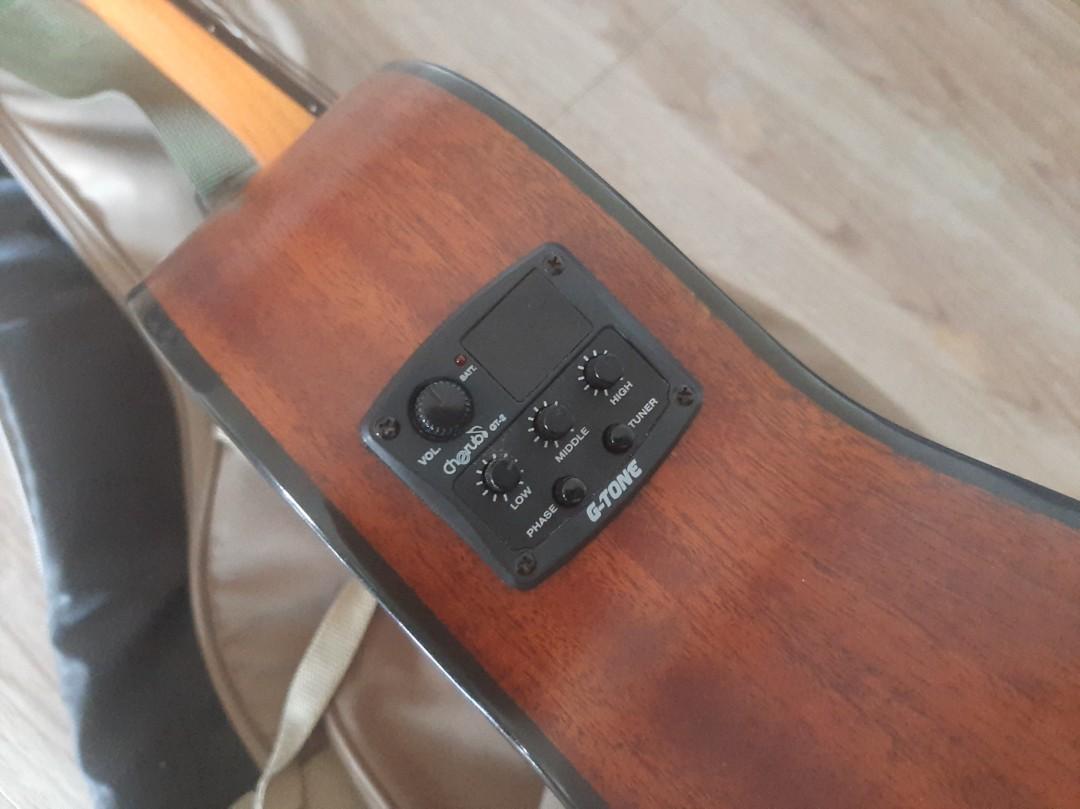 DND Django JR Acoustic Guitar w/ Preamp + Strap, Capo, Gigbag, Strings ...