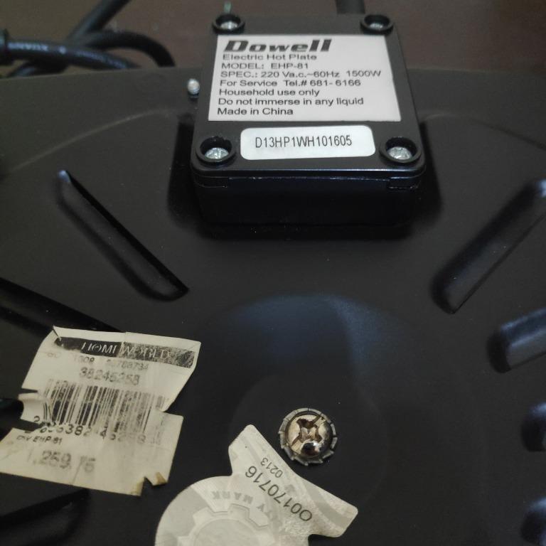 DOWELL EHP-81 Single Electric Hot Plate Stove, TV & Home Appliances ...