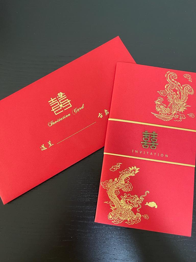 Dragon Phoenix Wedding Invitation Card with Envelope, Hobbies & Toys ...