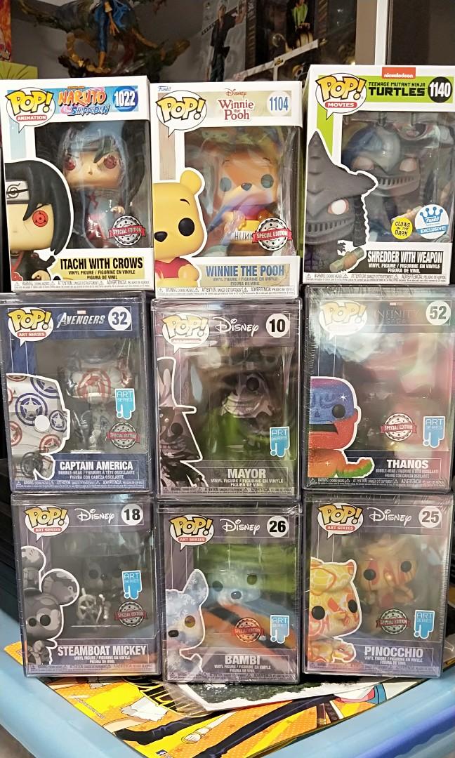 funko pop - itachi with crows, winnie the pooh, shredder, Captain ...