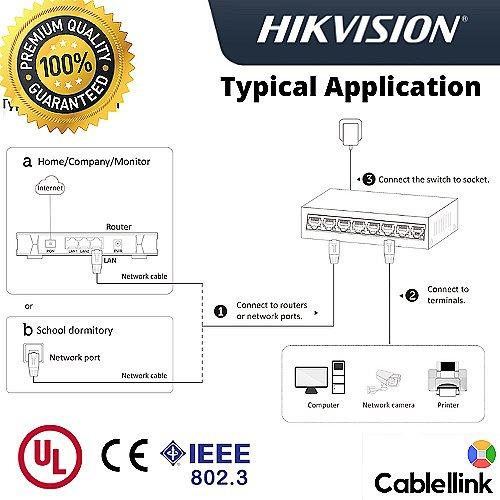 HIK Vision Gigabit 8 Port Ethernet LAN Network Unmanaged Switch Desktop ...