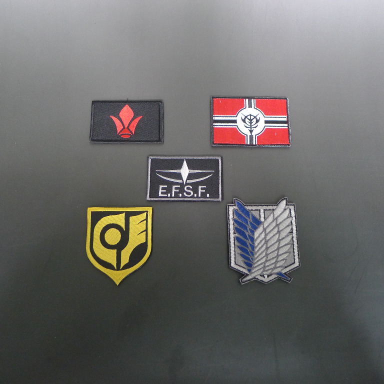 Gundam and attack on titan anime insignia velcro patch for bags ...