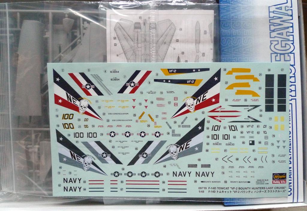 Hasegawa 1/48 09719 F-14D Tomcat VF-2 Bounty Hunters Last Cruiser, 興趣及 ...