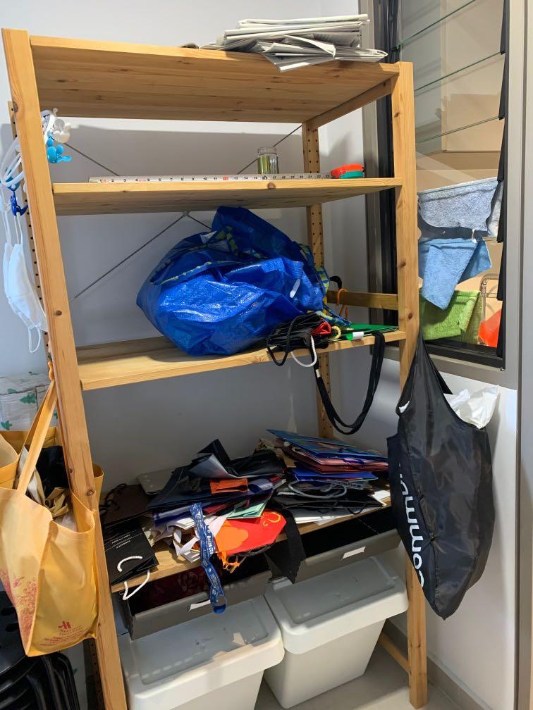 IKEA wooden rack, Furniture & Home Living, Furniture, Shelves, Cabinets ...