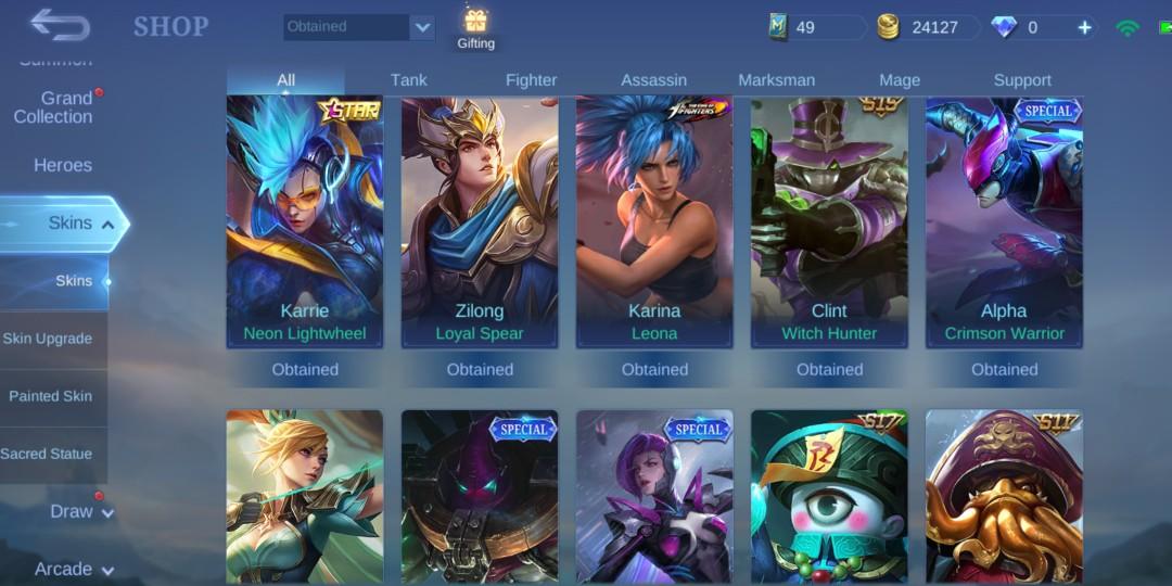 Karrie star skin with other epic skins, Video Gaming, Gaming ...