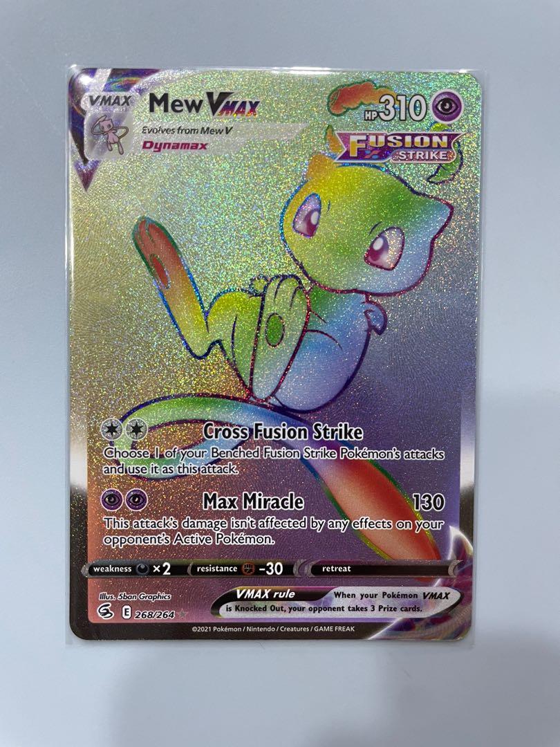 Mew Vmax Rainbow Rare Pokemon Fusion Strike - Pokémon TCG, Hobbies ...