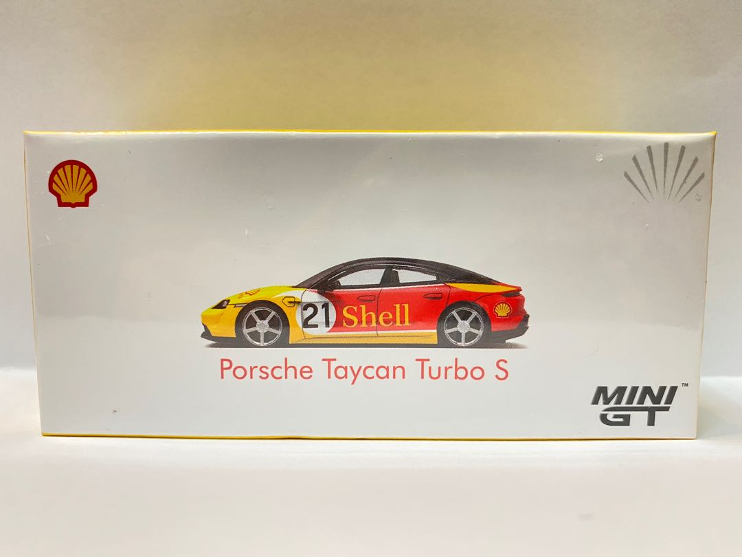 Mini GT #263 Shell Porsche Taycan Turbo S, 興趣及遊戲, 玩具 & 遊戲類 - Carousell
