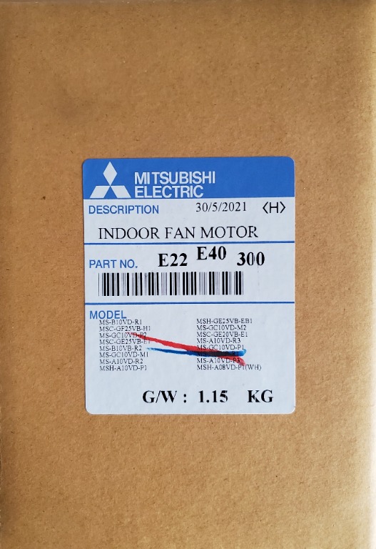 Mitsubishi Aircon Indoor Fan Motor - P/N: E22E40400, TV & Home ...